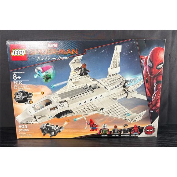 Lego | Toys | Lego Marvel Stark Jet And The Drone Attack 763 Spiderman ...